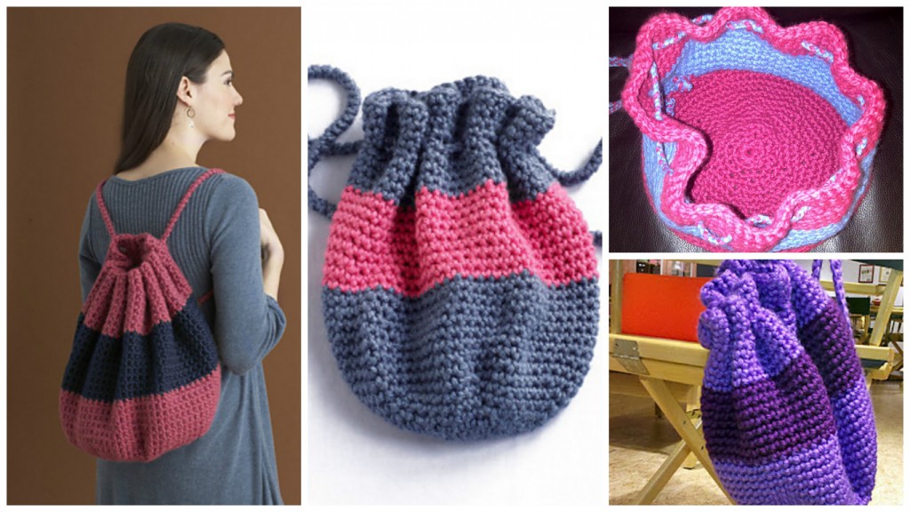 Crochet Drawstring Backpack - Pretty Ideas