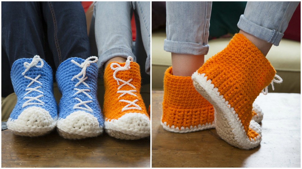 Crochet Hi-Top Slippers - Pretty Ideas