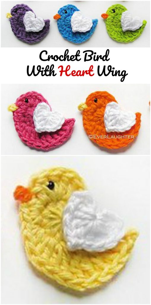 Crochet Lovely Bird Applique - Pretty Ideas