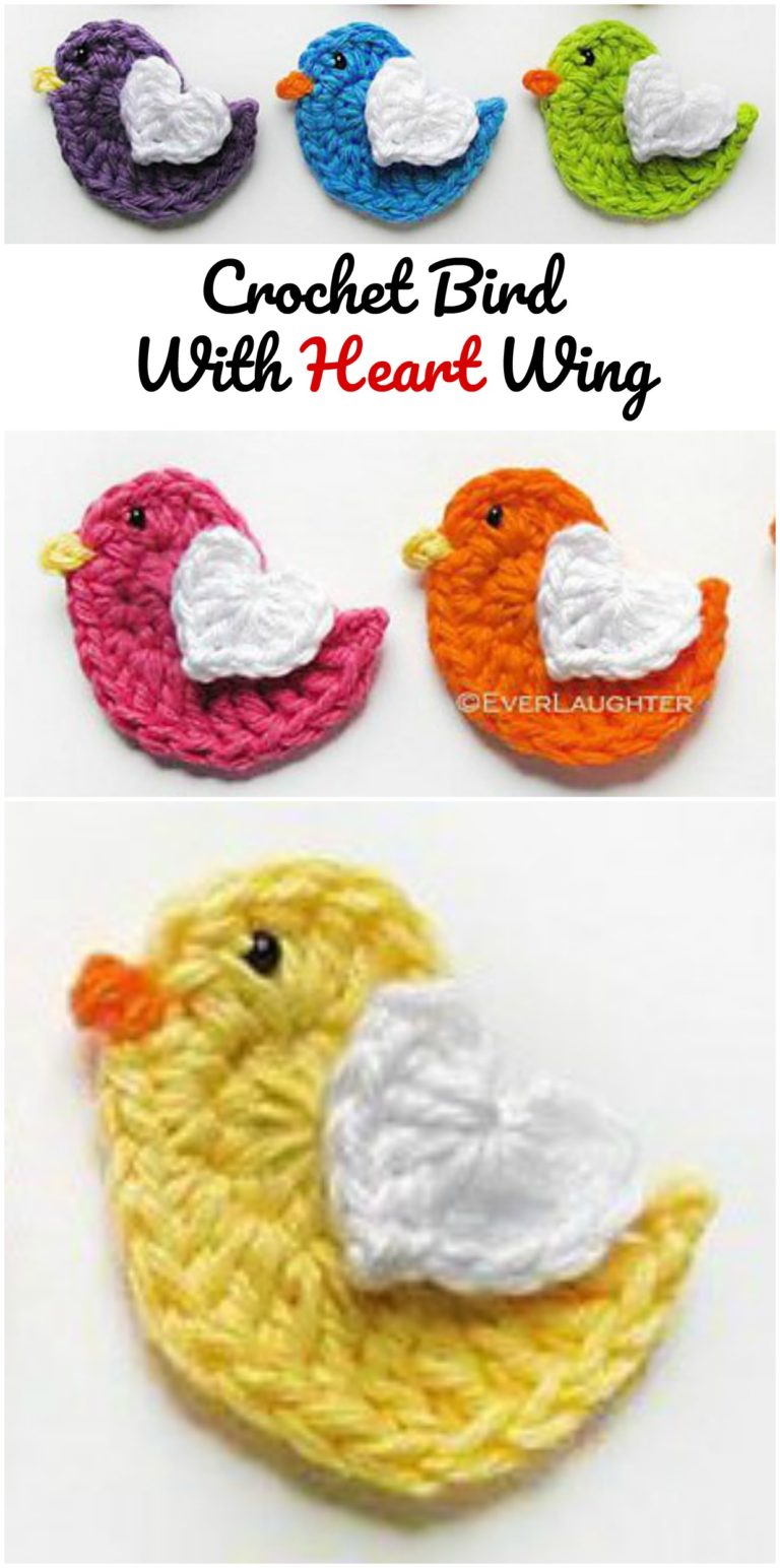 Crochet Lovely Bird Applique - Pretty Ideas