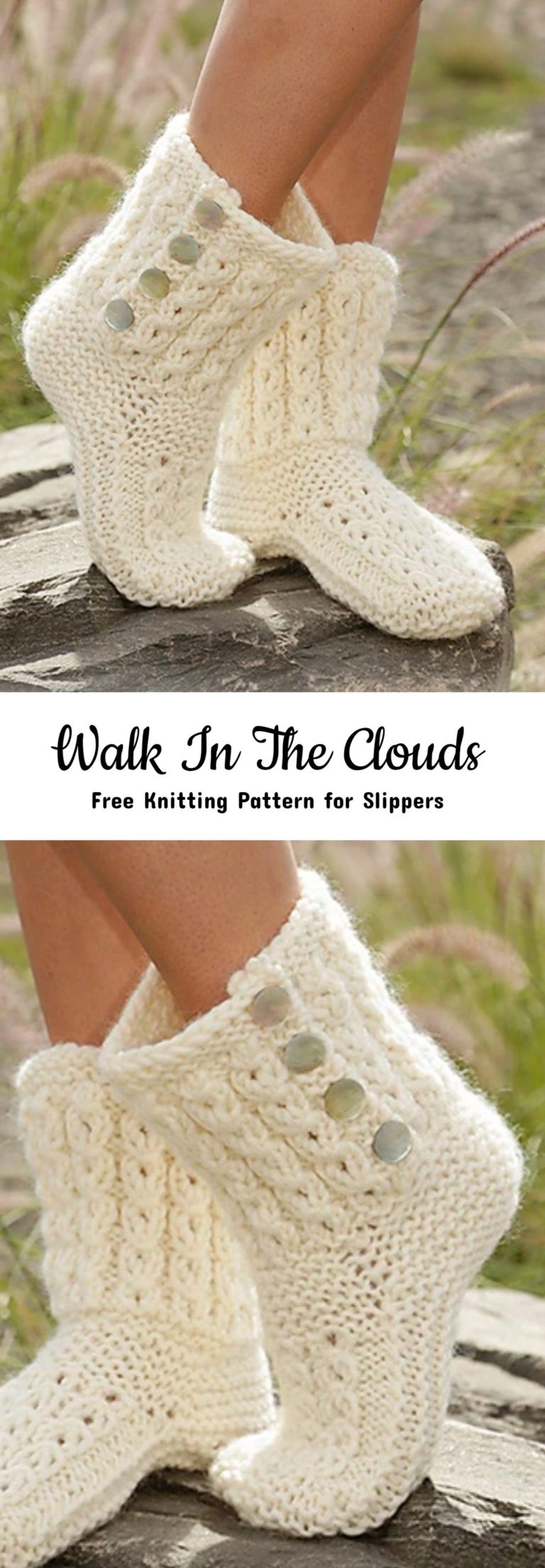 Knit Slippers "walk in the clouds"