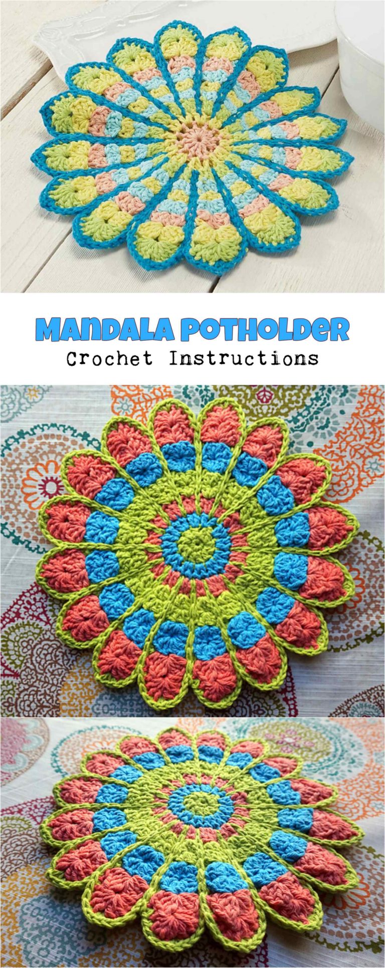 Crochet Mandala Potholder - Pretty Ideas