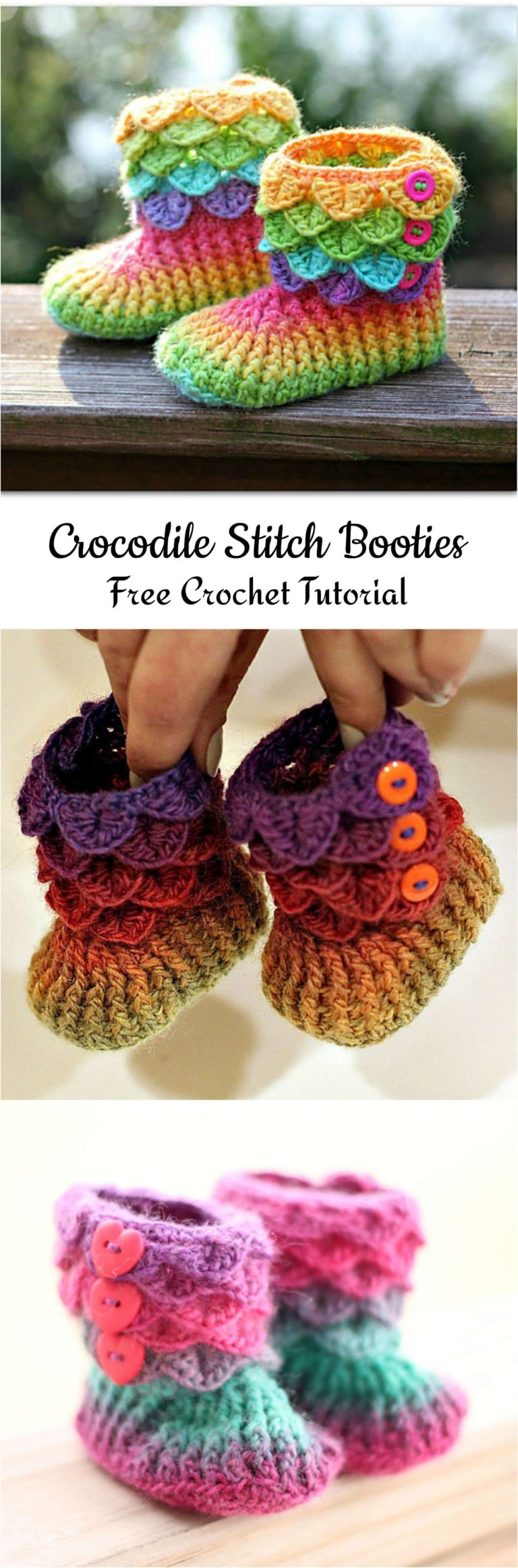 Crochet Crocodile Stitch Booties