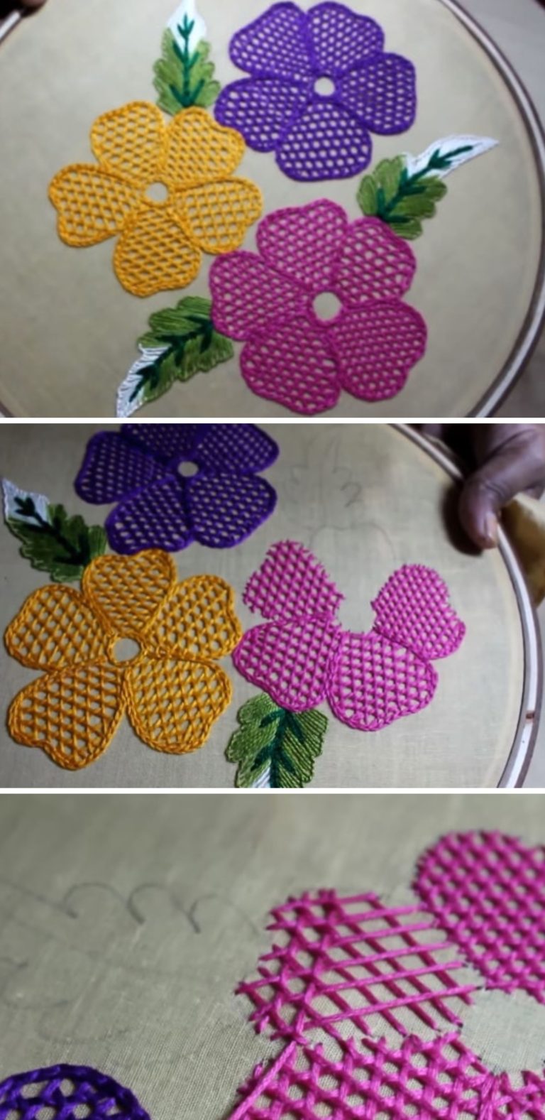Hand Embroidery Flower Tutorial - Pretty Ideas