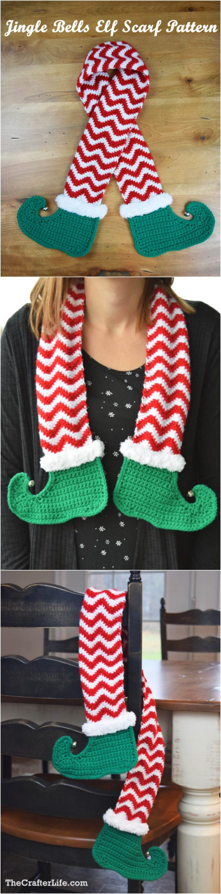 Crochet Jingle Bells Elf Scarf - Pretty Ideas