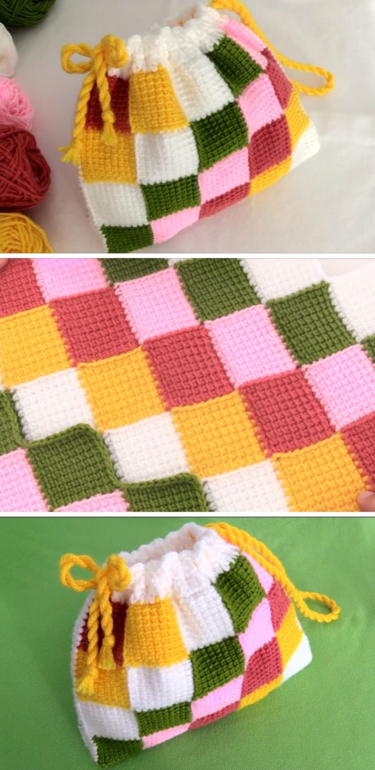 Crochet Entrelac Bag