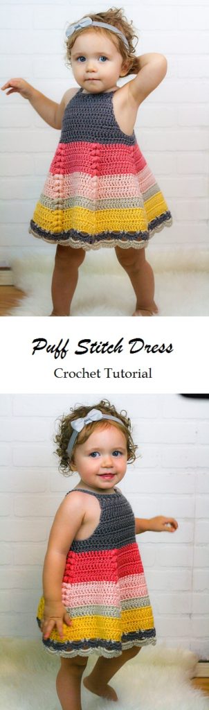 crochet puff stitch toddler dress