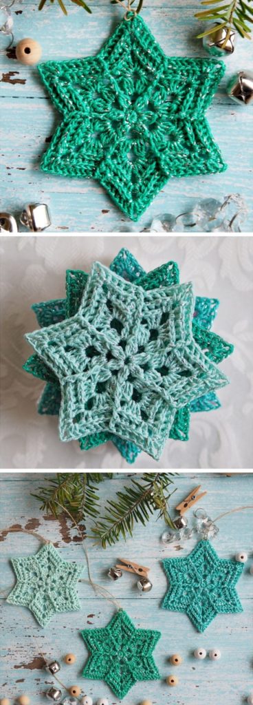 Crochet Flower Star Snowflake by Renata Saj