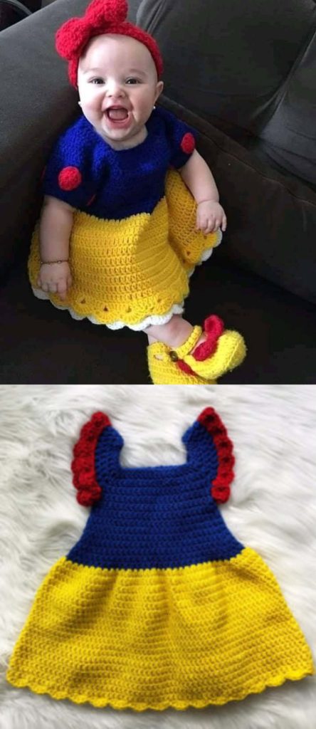 Crochet Snow White's Dress
