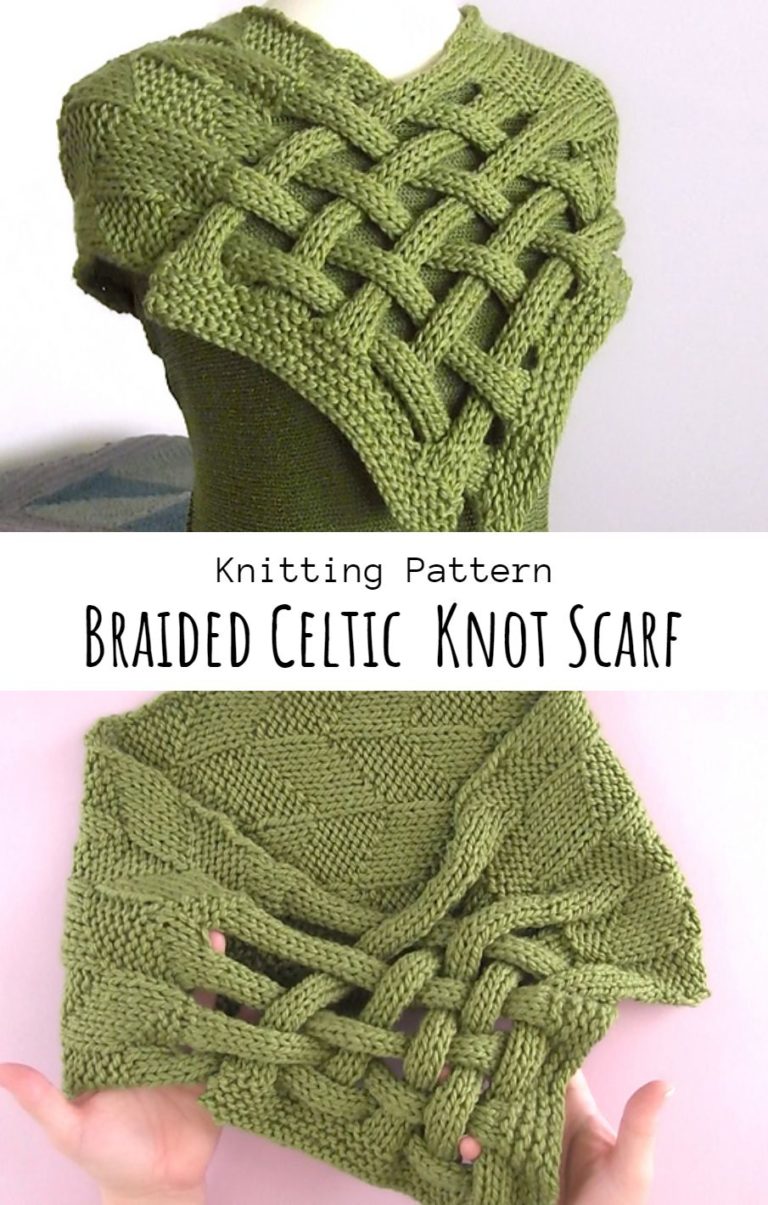 Knit Braided Celtic Knot Scarf