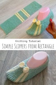 Knit Simple Slippers from Rectangle