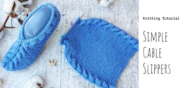 Knit Simple Cable Slippers