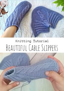 Knit Beautiful Cable Slippers