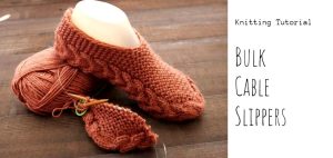 Knit Bulk Cable Slippers