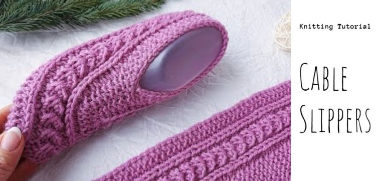Knit Cable Slippers