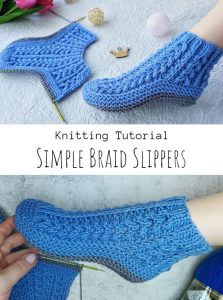 Knit Simple Braided Slippers