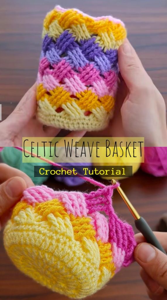 Crochet Celtic Weave Basket